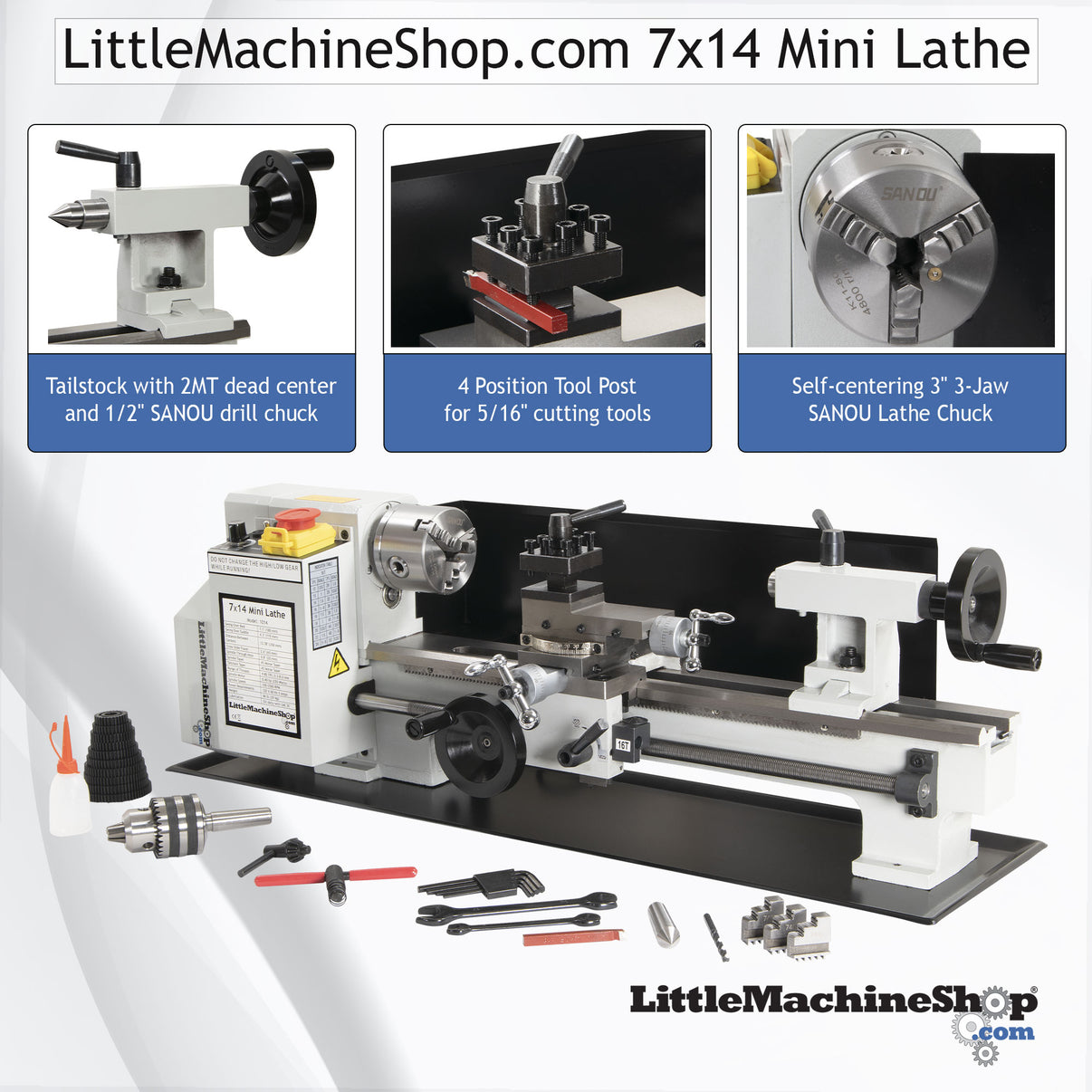 SIEG C2 7x14 Mini Lathe – LittleMachineShop.com