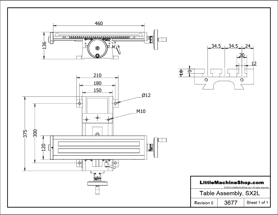 Mini Mill Large Table Assembly - Tilting Column – LittleMachineShop.com